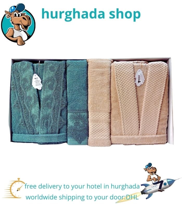 8-Piece Egyptian Cotton Bathrobe Set | Soft, Absorbent & Color Fast