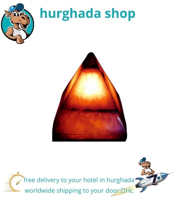 Red Pyramids Alabaster Lamp Set – Handmade Egyptian Décor